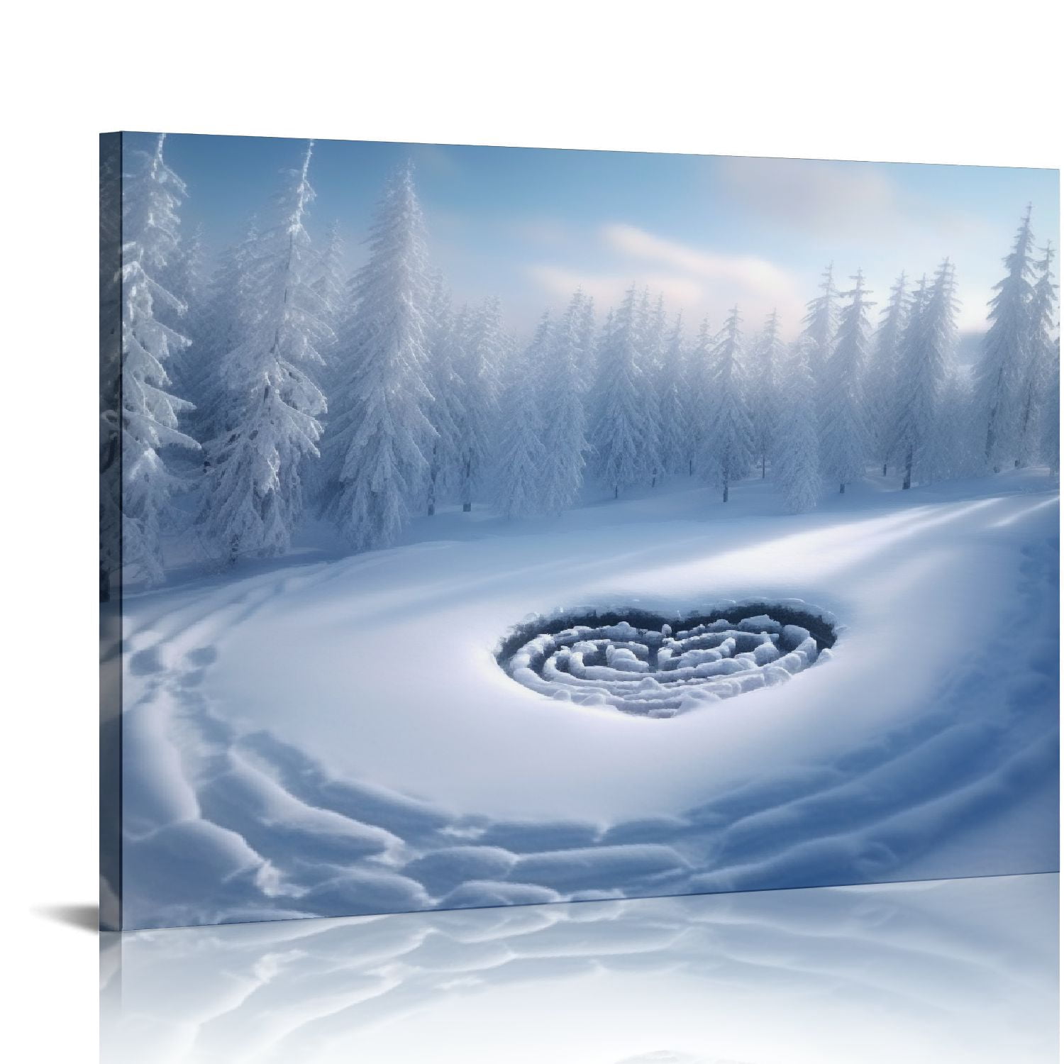 Nawypu Nature Winter Landscape Modern Canvas Wall Art, Snow Scene ...