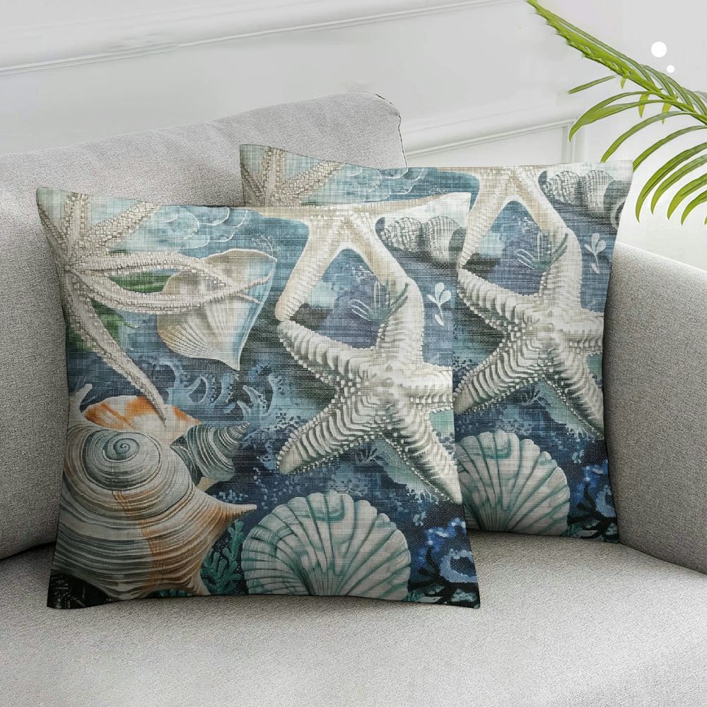 CMMY Nautical Coastal Pillow Covers Summer Ocean Theme Throw Pillow ...