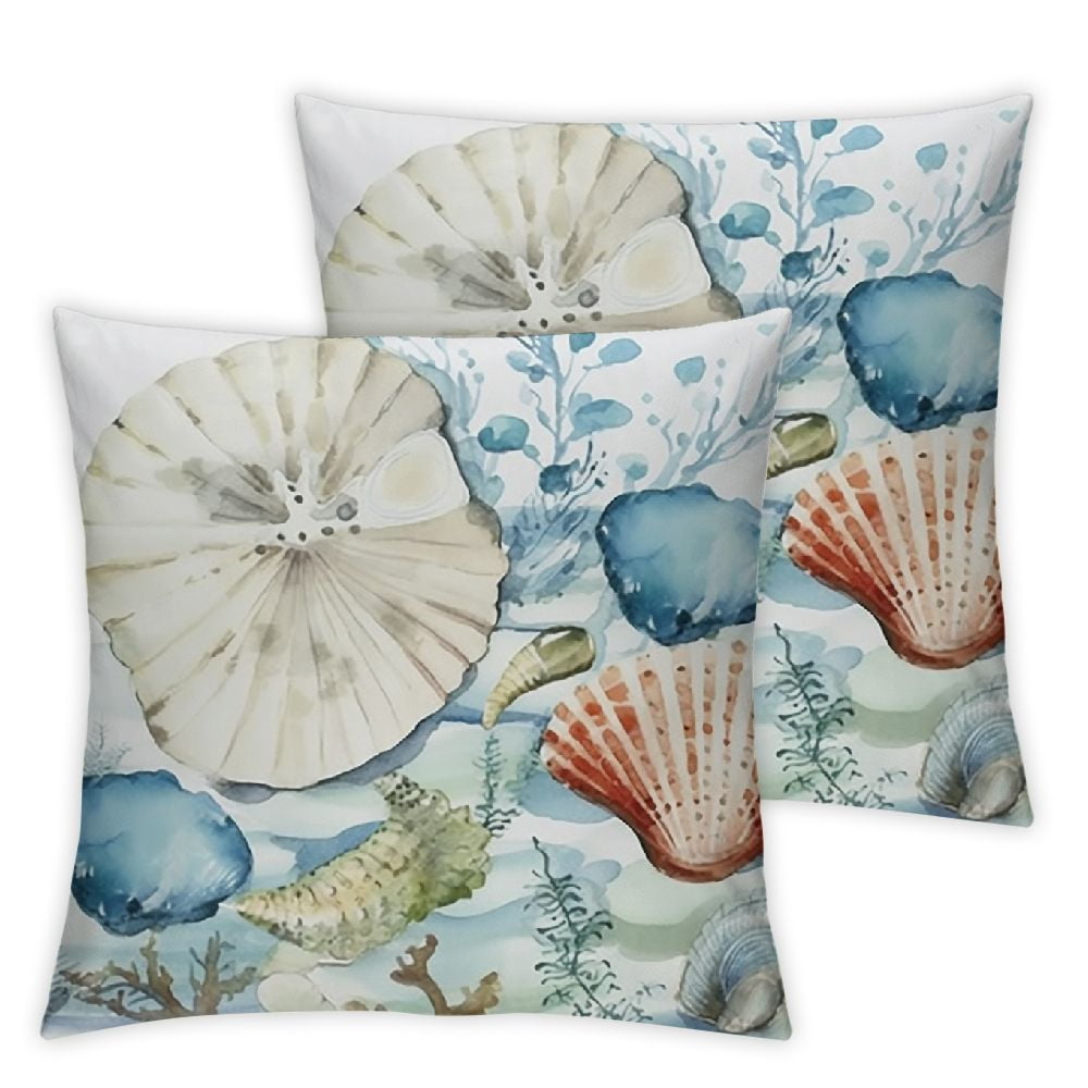 Nawypu Nautical Coastal Throw Pillow Covers 2pcs Ocean Themed Beach ...