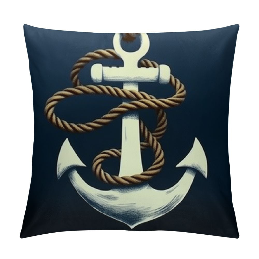 Nawypu Nautical Indoor Outdoor Pillow Cover ONLY, Water Resistant for ...
