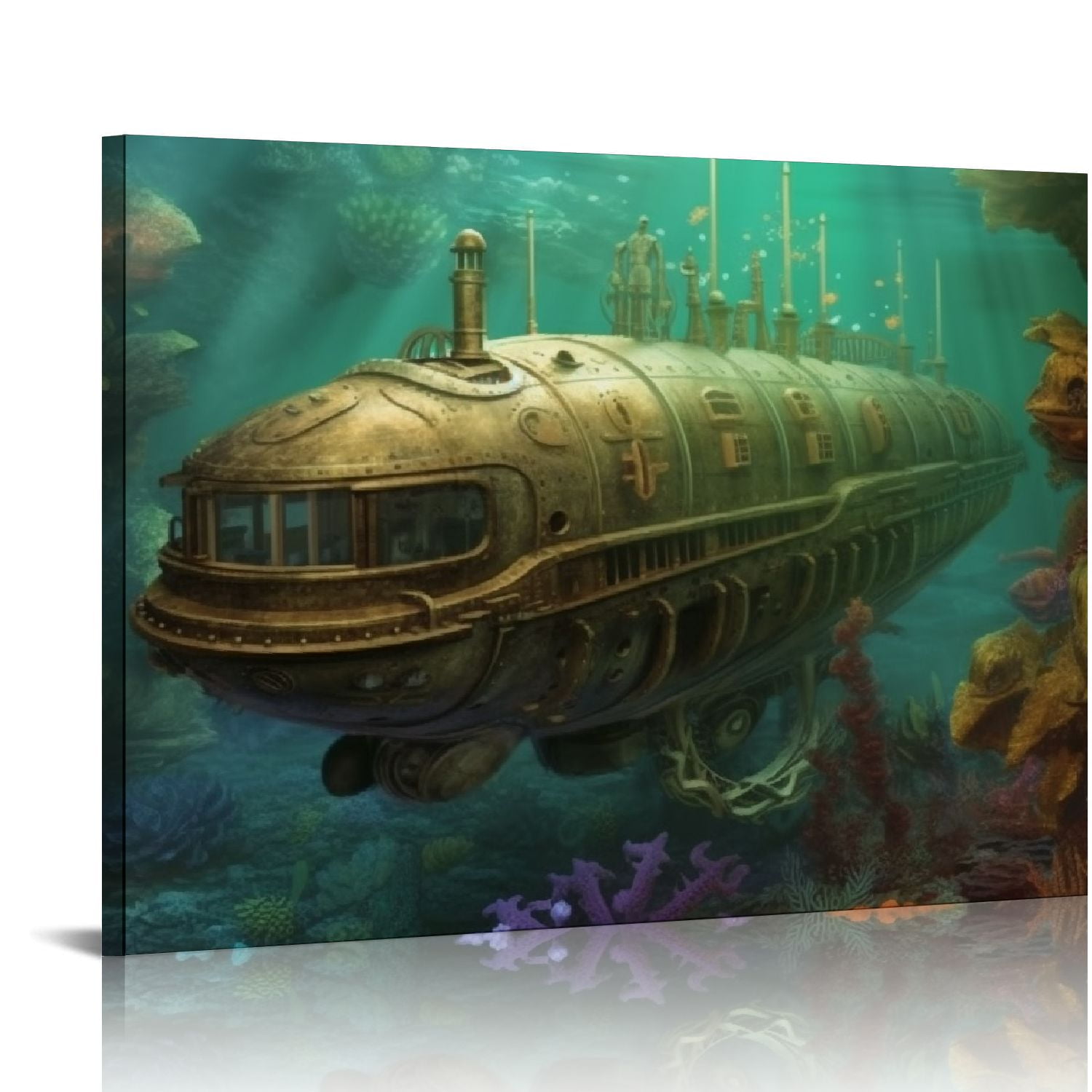 Nawypu Nautilus Jules Verne Submarine Poster Canvas Painting Print Wall ...