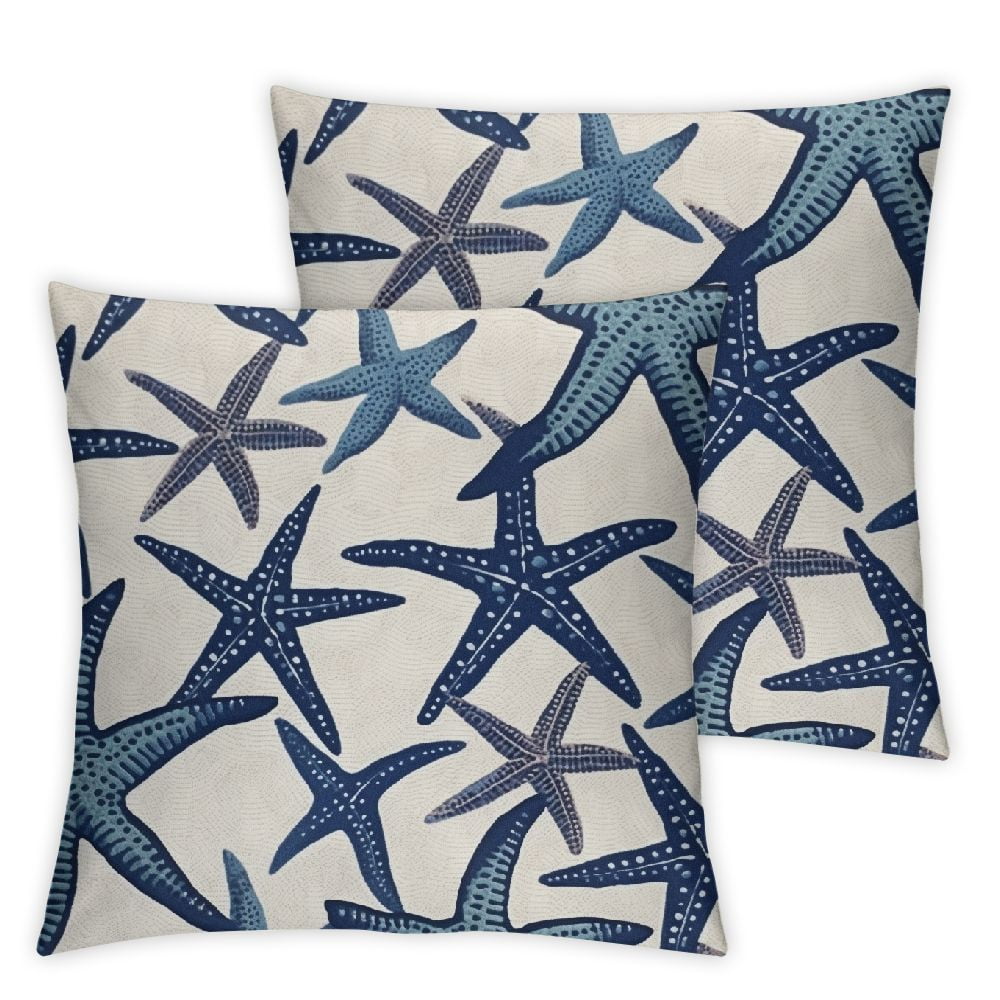 Nawypu Navy Blue Nautical Ocean Starfish Coral Seahorse Anchor Throw ...