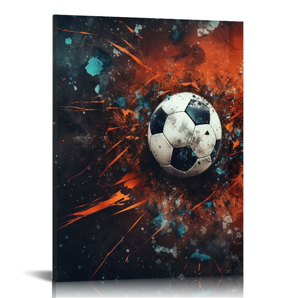 Nawypu Navy Blue Sports Wall Art Décor Basketball Baseball Soccer ...