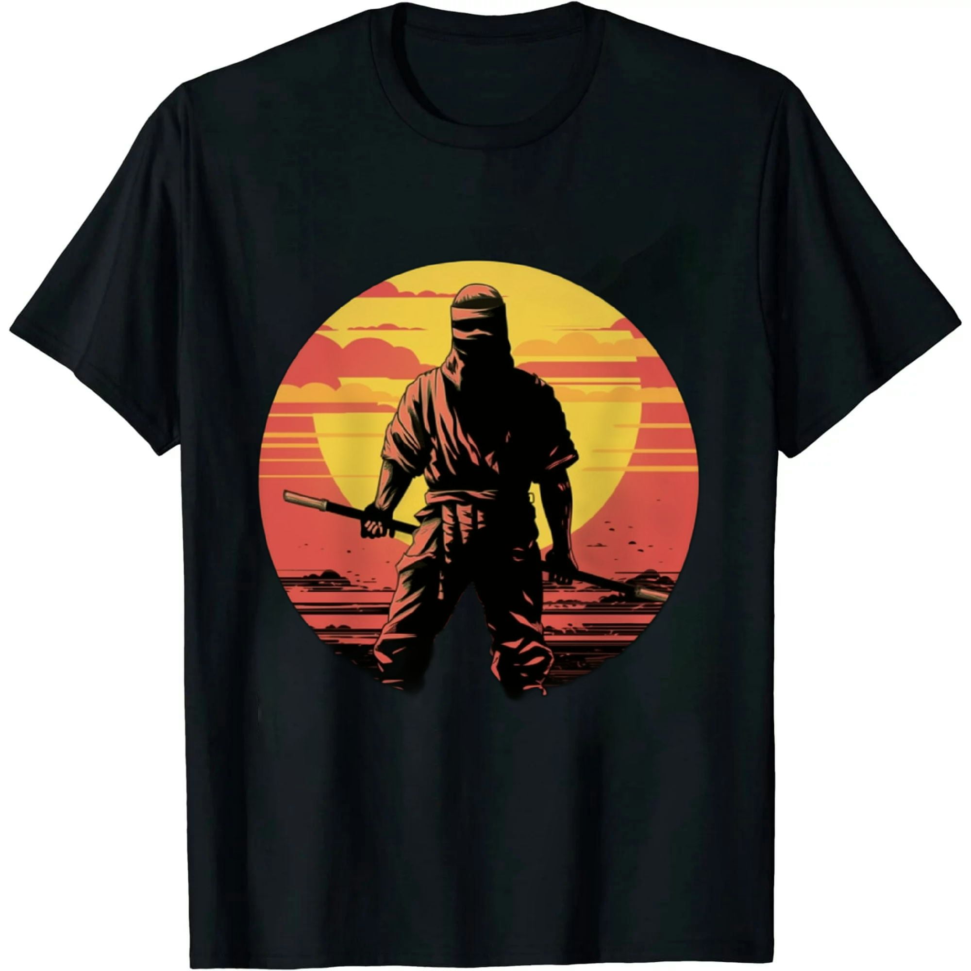 Nawypu Ninja Retro Style Vintage T-Shirt - Walmart.com