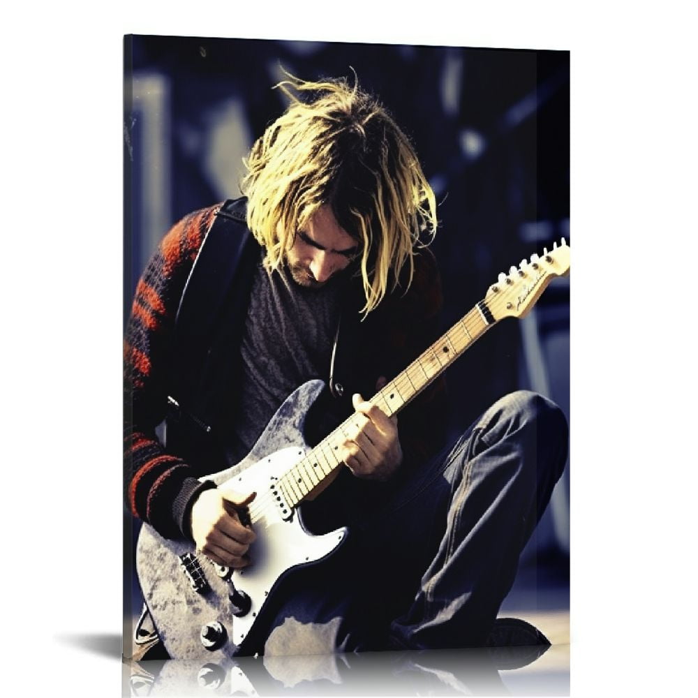 Nawypu Nirvana-Kurt Cobain Kneeling On Stage Music Concert Poster ...