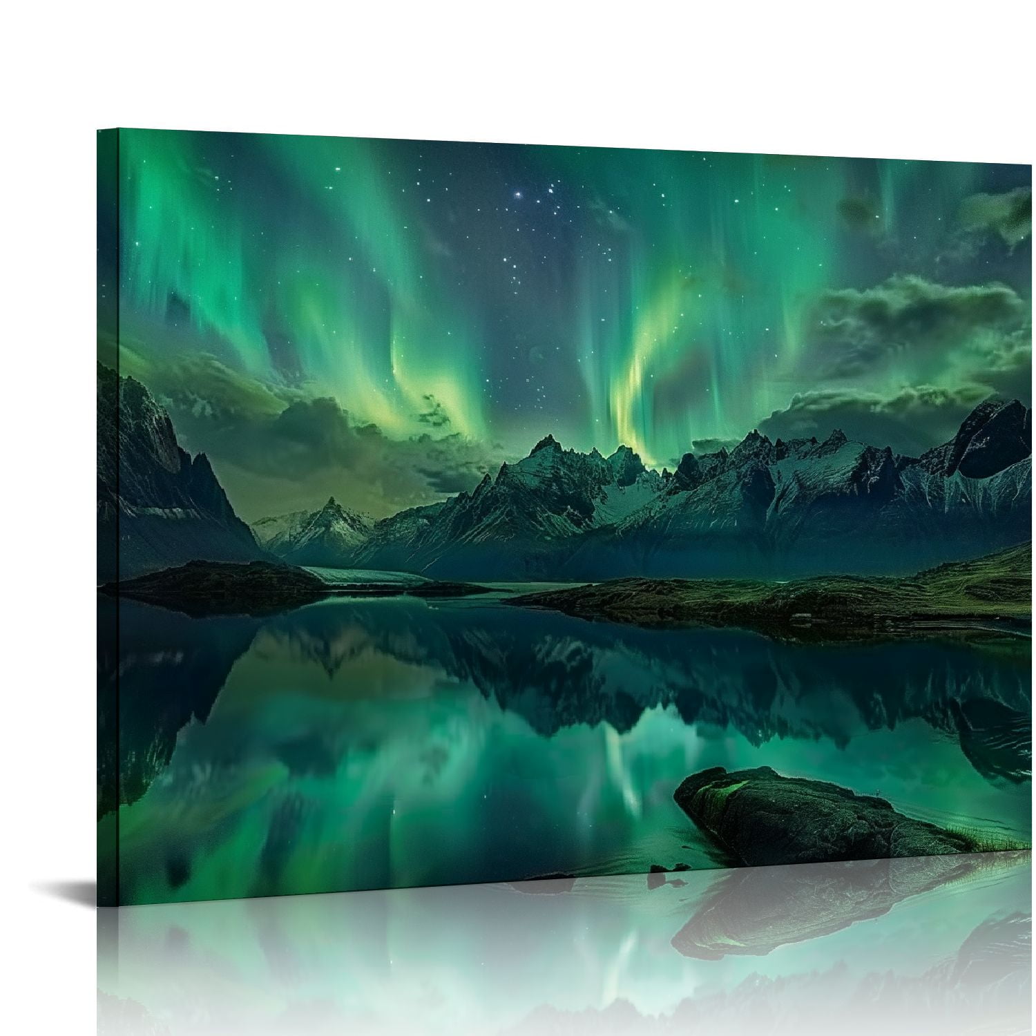 Nawypu Northern Lights Wall Decor Painting Psychedelic Canvas Aurora ...