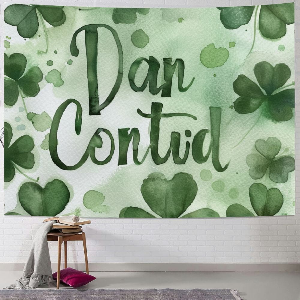 Nawypu Not Lucky Just Blessed Green Shamrocks Tapestry for Living Room ...