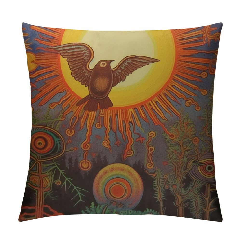 Nawypu Oaxacan Mexico Mexican Mayan Aztec Tribal Boho Art Throw Pillow ...