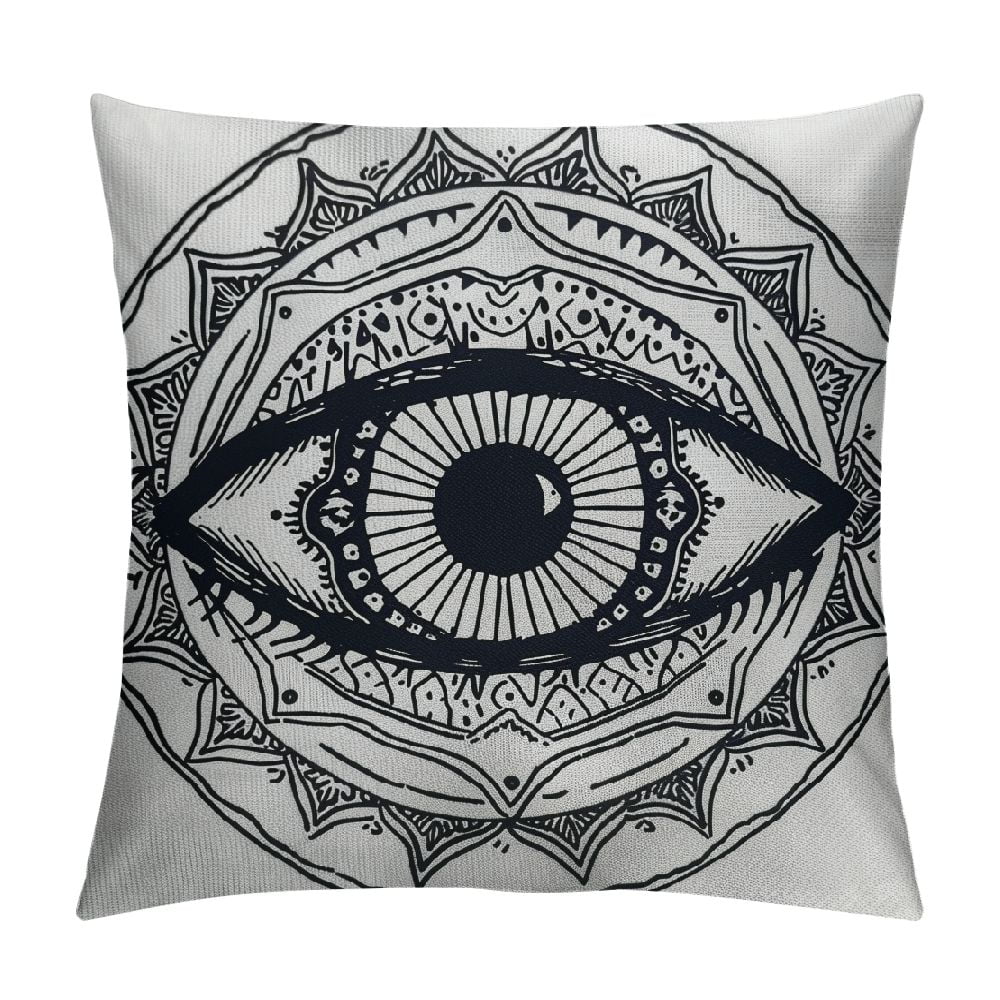 Nawypu Occult Throw Pillow Cushion Cover, Realistic Retro Eye Pattern ...