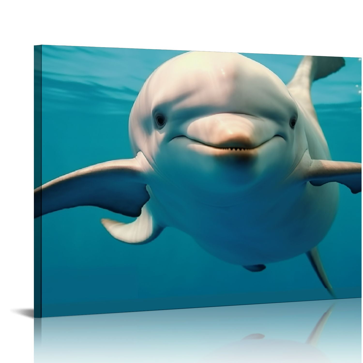 Nawypu Ocean Animal Cute Beluga Whale Sea Underwater Poster Picture ...