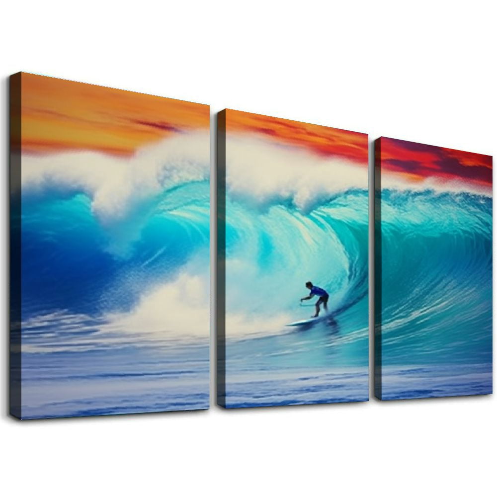 Nawypu Ocean Surfing Sports Canvas Wall Art Landscape Pictures Posters ...
