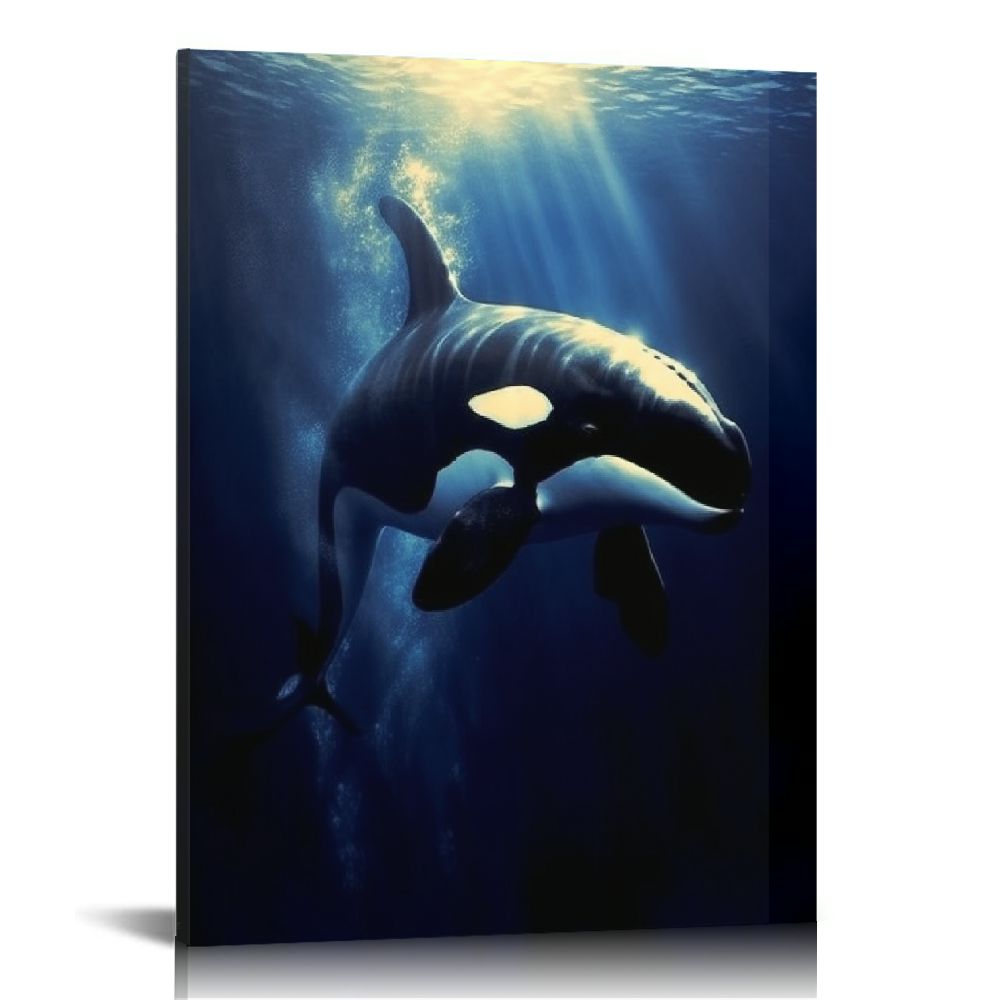 Nawypu Ocean Wall Decor Killer Whale Orca Sea Underwater Black ...