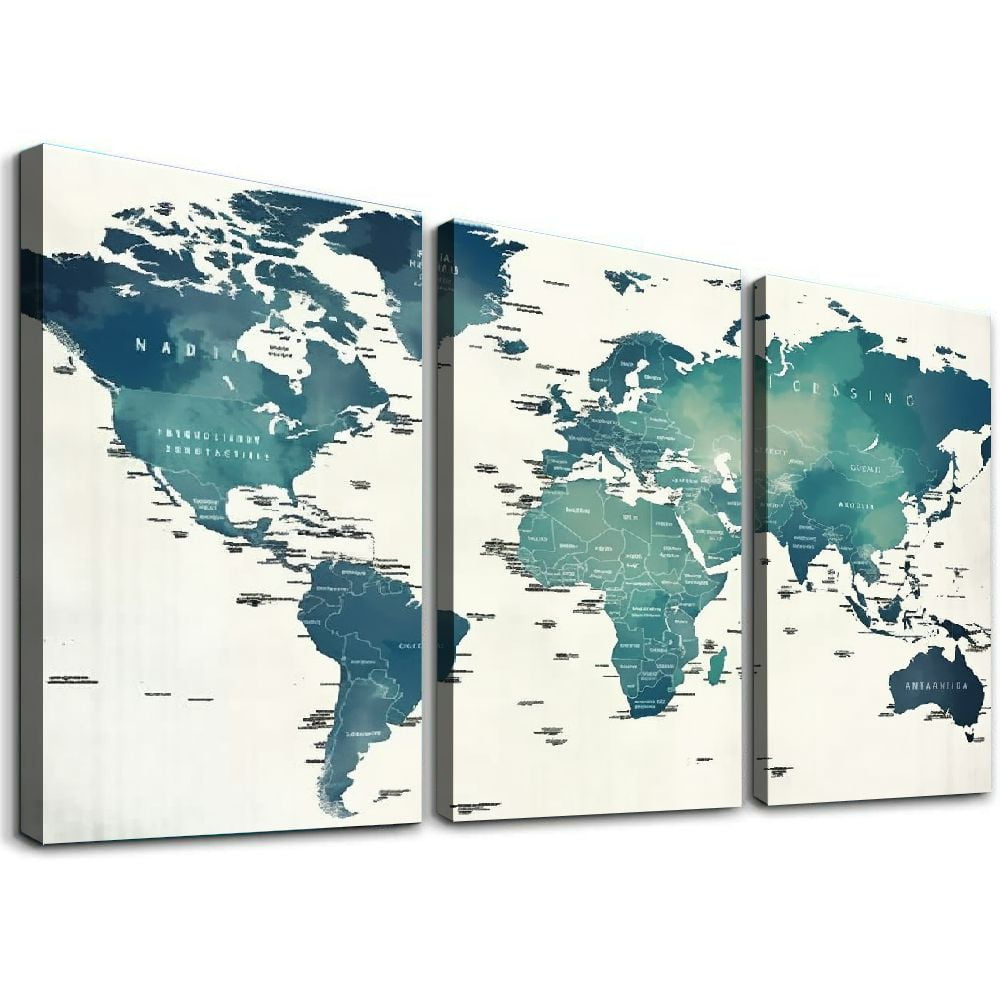 Nawypu Office Wall Decor World Map Wall Art Of The World Wall Decor ...