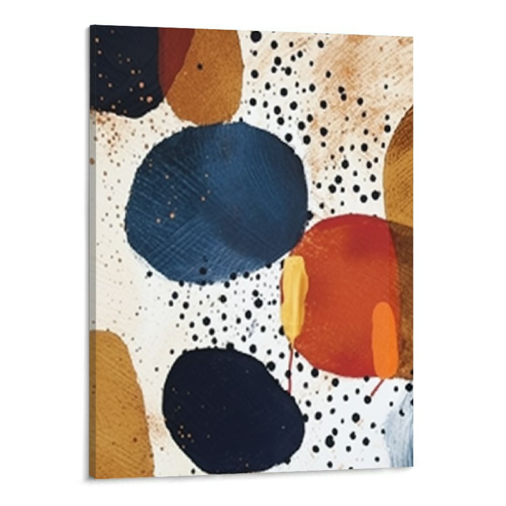 Nawypu Orange Blue Canvas Wall Art Abstract Modern Painting Blue ...