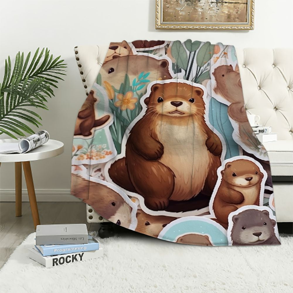 Nawypu Otter Blanket Gifts - Cute Throw Blanket for Kids, Girls & Boys ...
