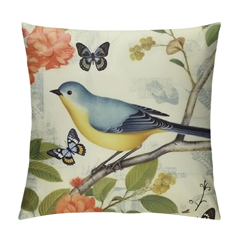 Nawypu Outdoor Bird Decorative Throw Pillowcase, Bird Flower Both Sides ...