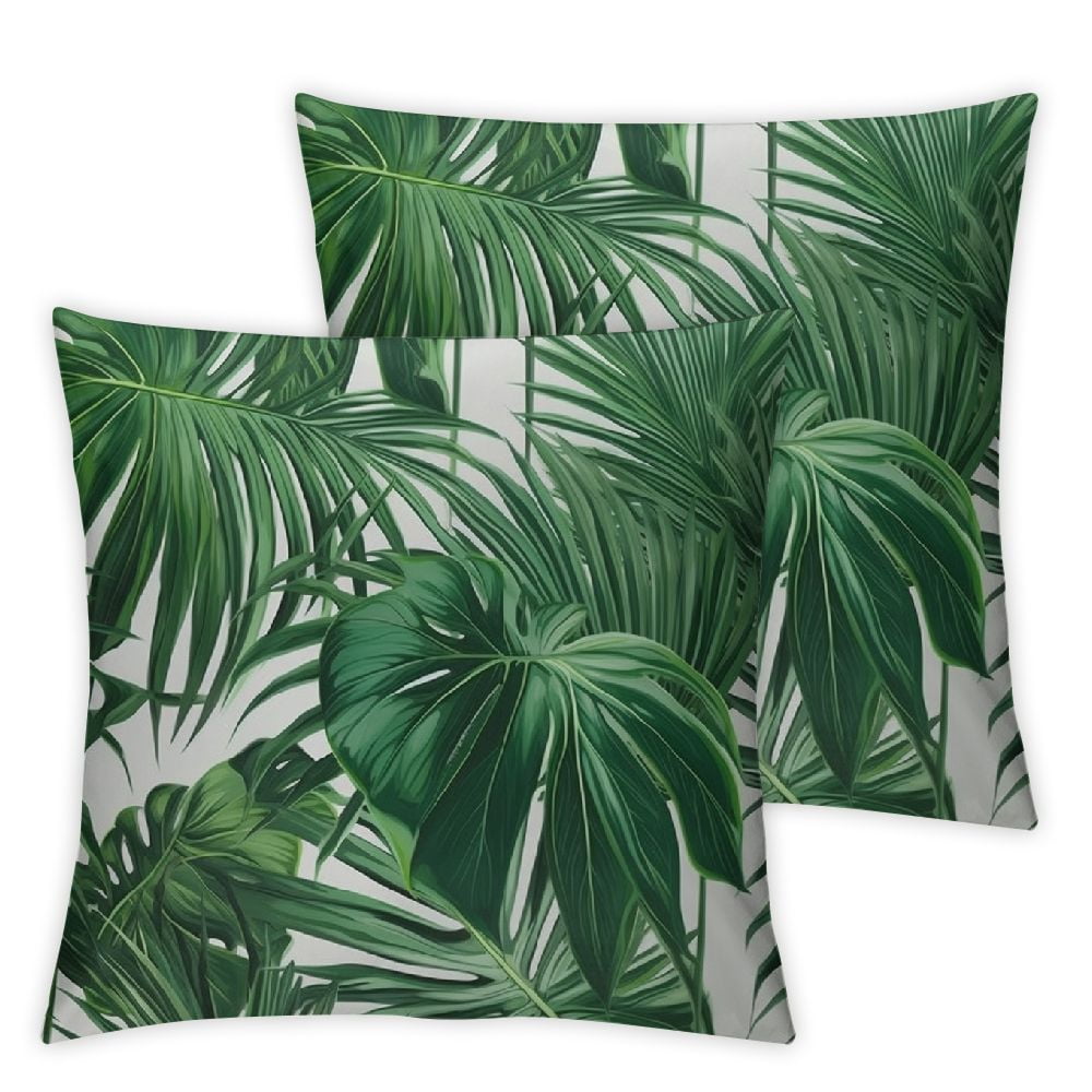 Nawypu Outdoor Pillow Covers Palm Leaves, Tropical Palm Leaf Home ...
