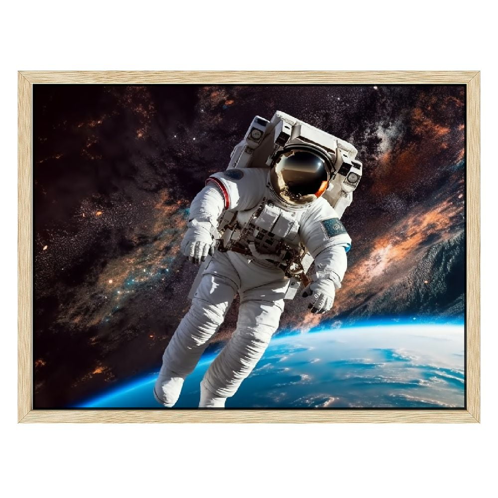 Nawypu Outer Space Wall Art Posters - Framed Astronaut on Earth ...