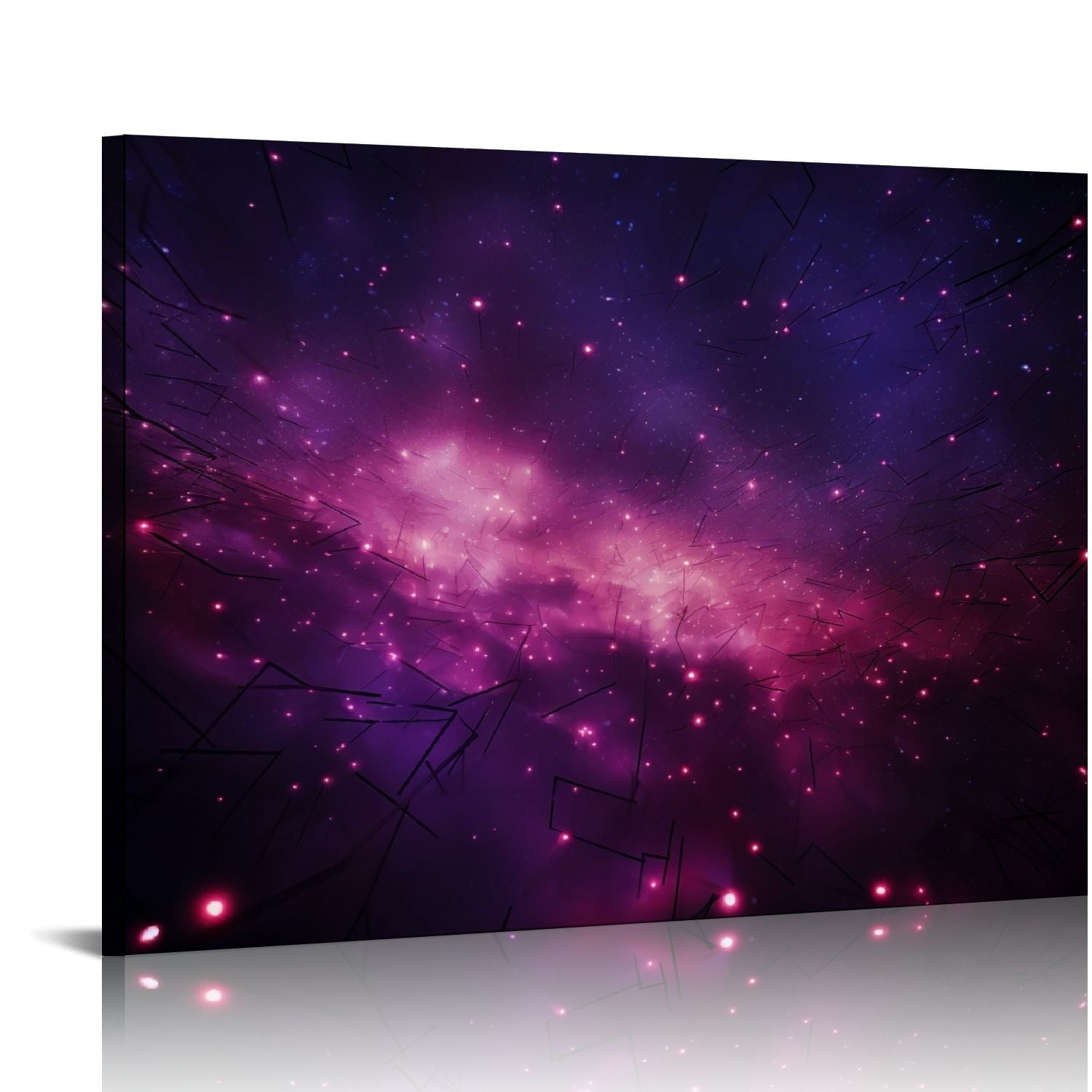 Nawypu Outspace Nebula Canvas Wall Art/ Blue Galaxy Decor Framed Print ...