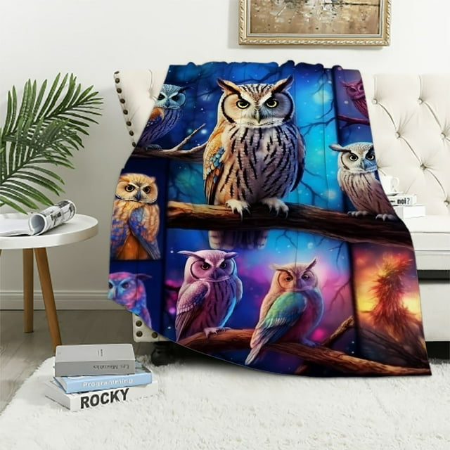 Nawypu Owl Blanket, Owl Gifts for Women, Owl Gifts for Owl Lovers, Owl ...