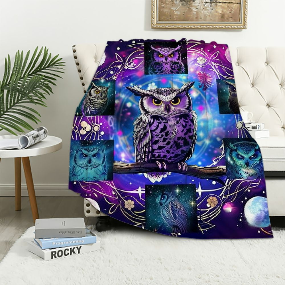 Nawypu Owl Blanket Soft Cozy Throw Blanket Lightweight Plush Warm ...