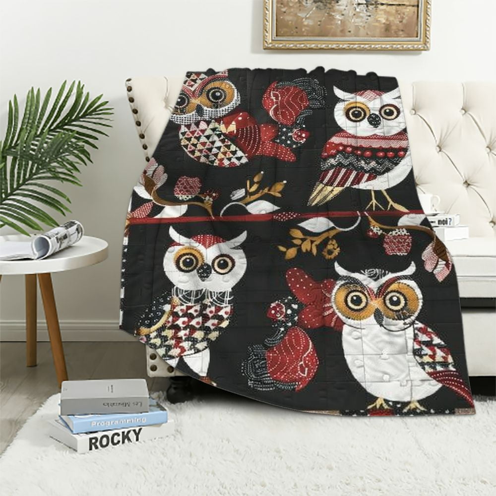Awypu Owl Blanket Soft Warm Cute Owl Plush Throw Blanket Cozy Fluffy ...