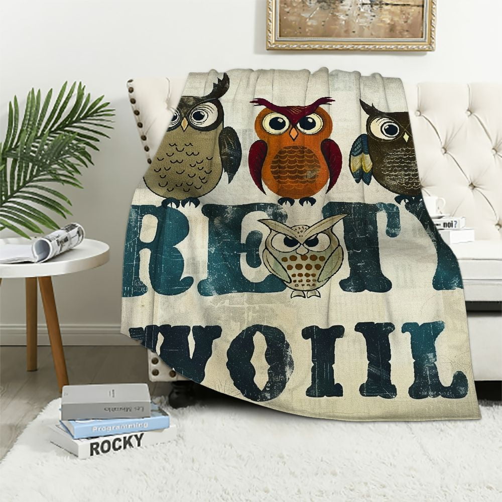 ONETECH Owl Throw Blanket, Flannel Cute Owles Themed Stuffed Animal Off ...