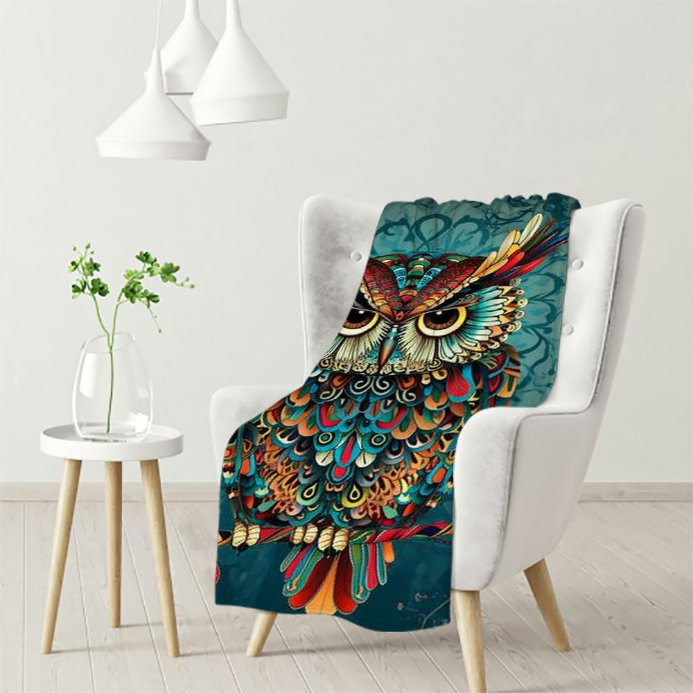 Nawypu Owl Throw Blanket Lightweight Flannel Blankets for Couch Sofa ...