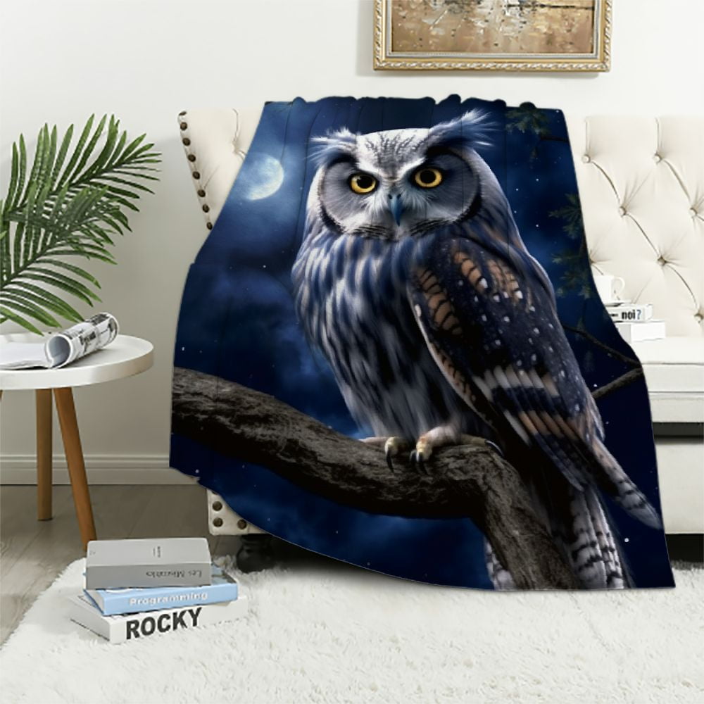Nawypu Owl Throw Blanket Soft Lightweight Warm Flannel Comfort Gift ...
