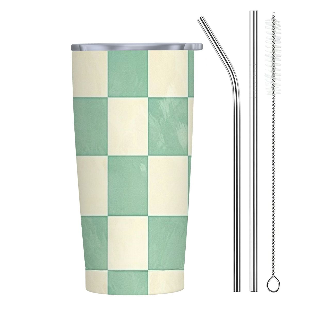 Nawypu PS Cover 20oz Car Straw Cup (with Straw) Checkers Green 20oz ...
