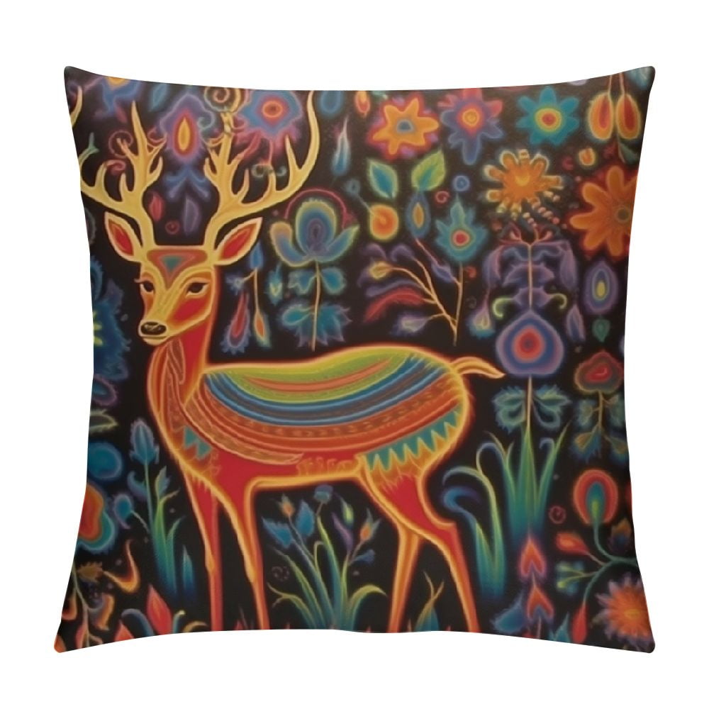 Nawypu Pack of Throw Pillow Cover Mexican Huichol Mayan Tribal Art Boho ...