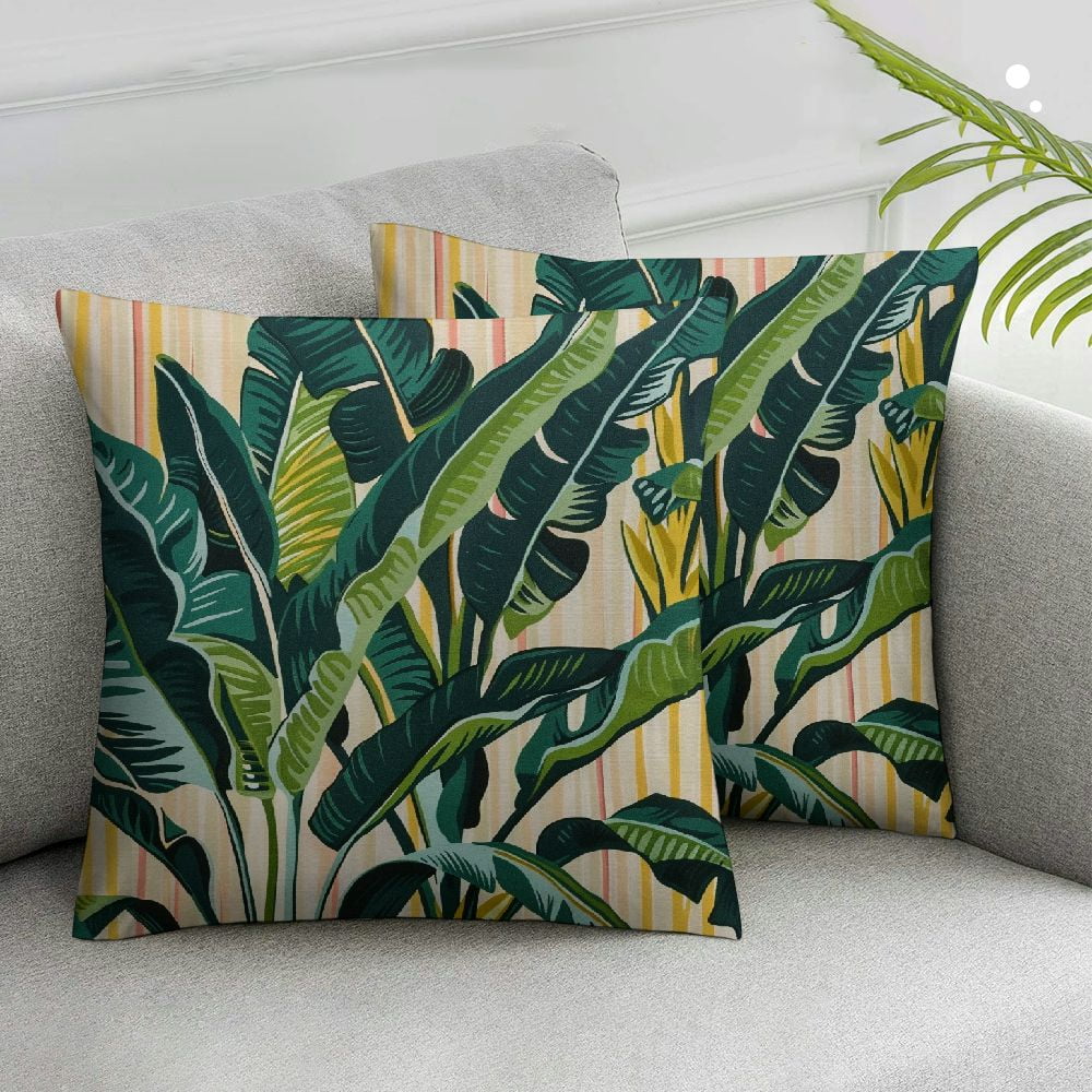 Nawypu Palm Leaves Decorative Throw Pillow Cover Case Tropical Palm