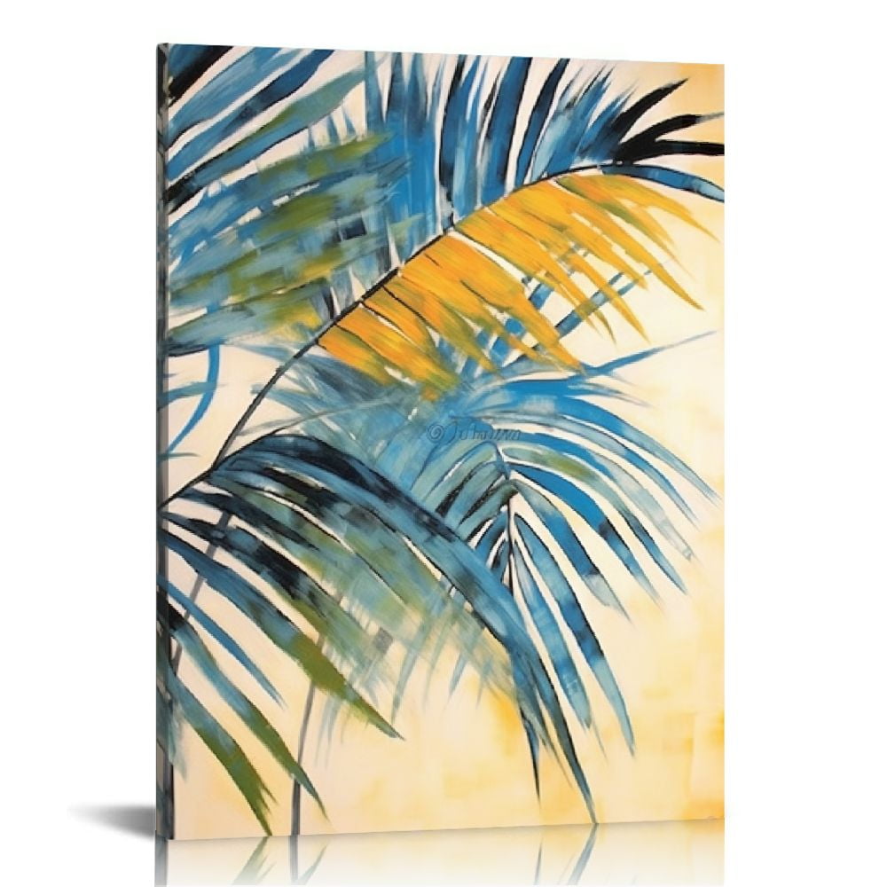 Nawypu Palm Tree Canvas Wall Art: Tropical Leaves Picture Nature Modern ...