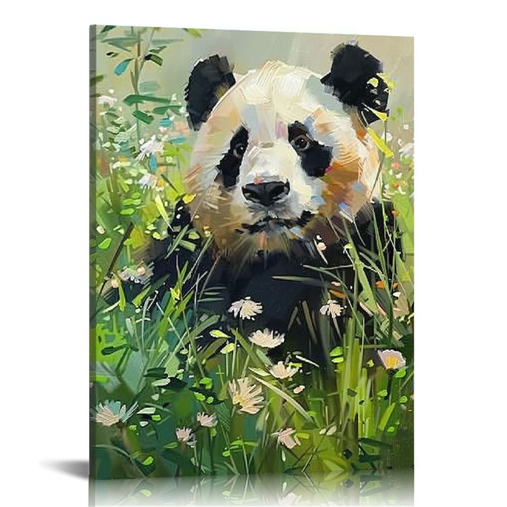 Nawypu Panda Canvas Wall Art Animal Pictures Wall Decor Cute Panda ...