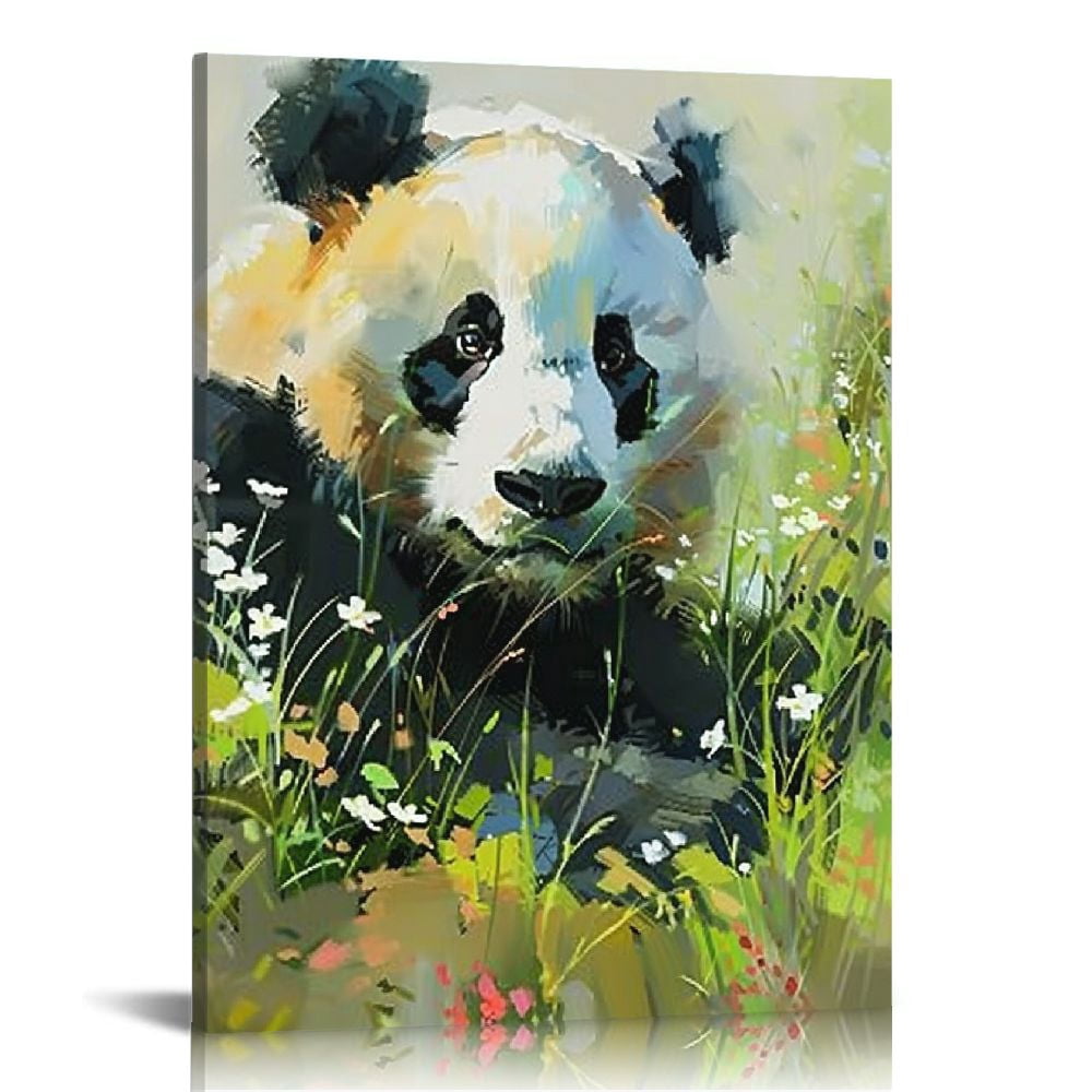 Nawypu Panda Canvas Wall Art Animal Pictures Wall Decor Cute Panda ...