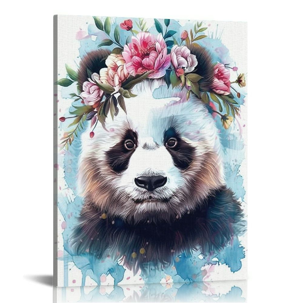 Nawypu Panda Print, Panda Wall Decor, Panda Print on Canvas, Watercolor ...