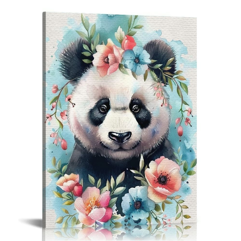 Nawypu Panda Print, Panda Wall Decor, Panda Print on Canvas, Watercolor ...