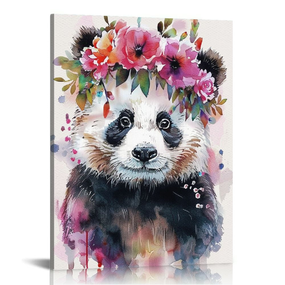 Nawypu Panda Print, Panda Wall Decor, Panda Print on Canvas, Watercolor ...