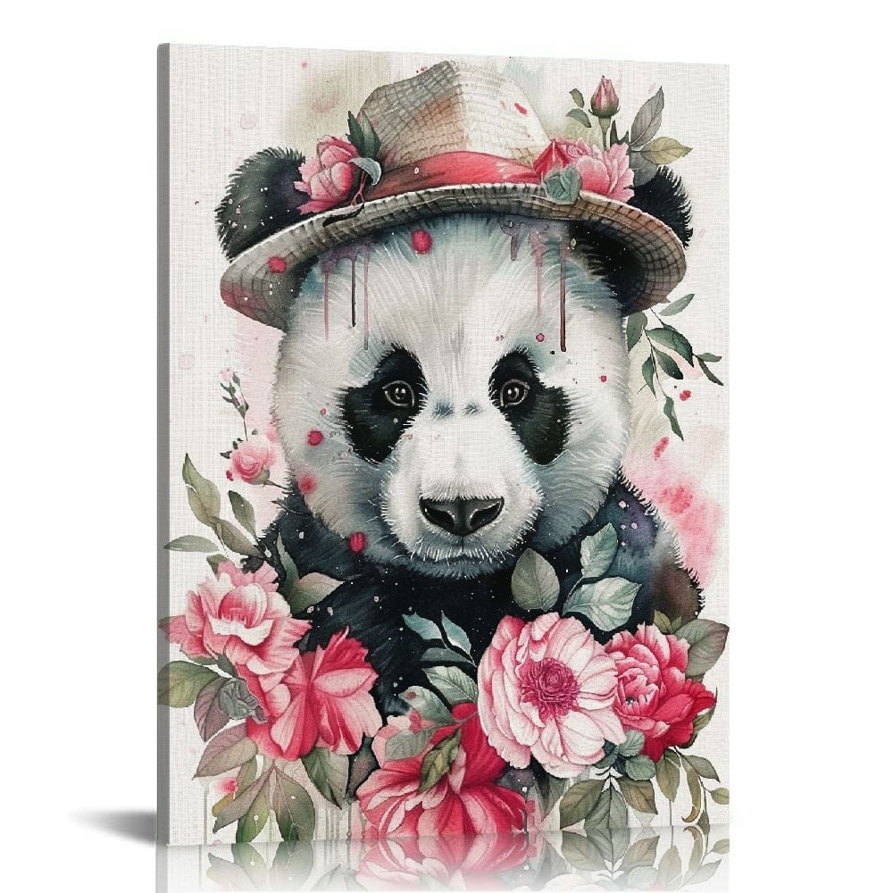 Nawypu Panda Print, Panda Wall Decor, Panda Print on Canvas, Watercolor ...