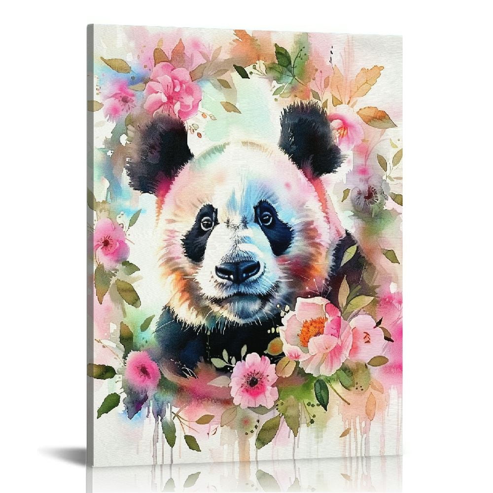 Nawypu Panda Print, Panda Wall Decor, Panda Print on Canvas, Watercolor ...
