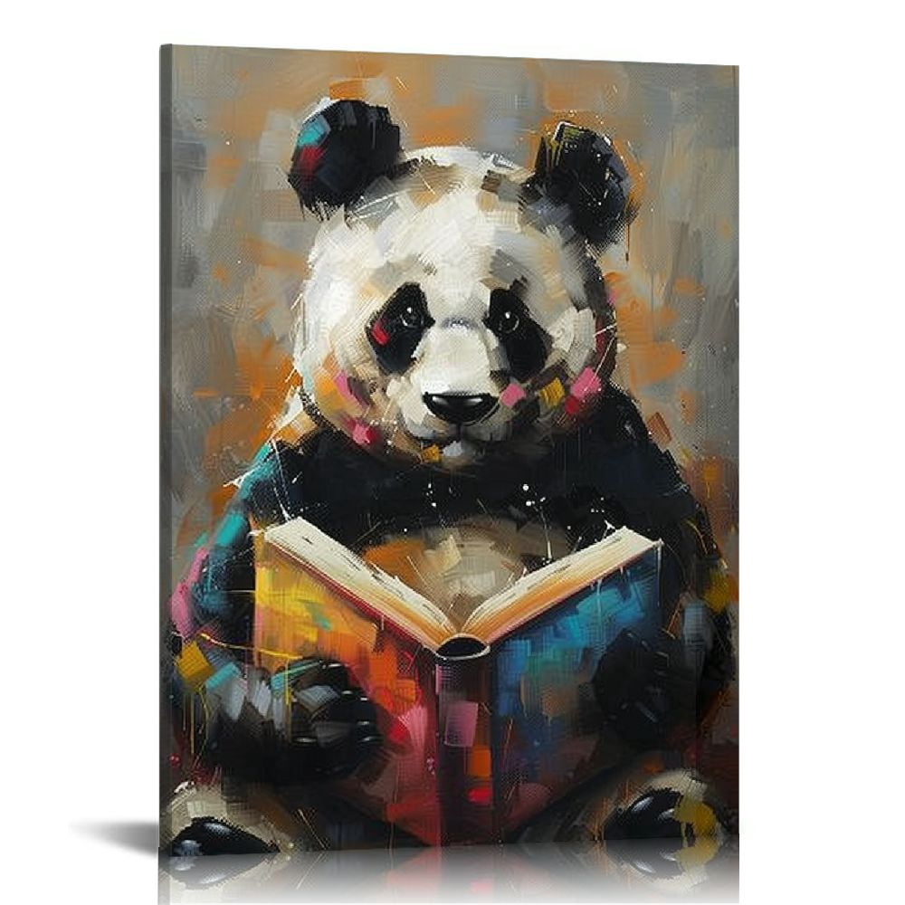 Nawypu Panda Reading Book, Kids Decor, Modern Decor, Animal Decor ...