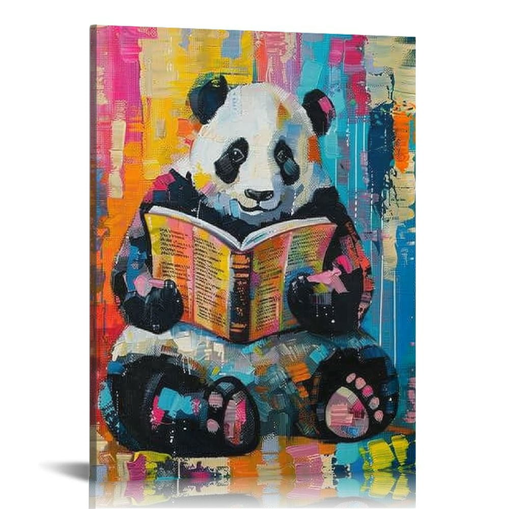 Nawypu Panda Reading Book, Kids Decor, Modern Decor, Animal Decor ...