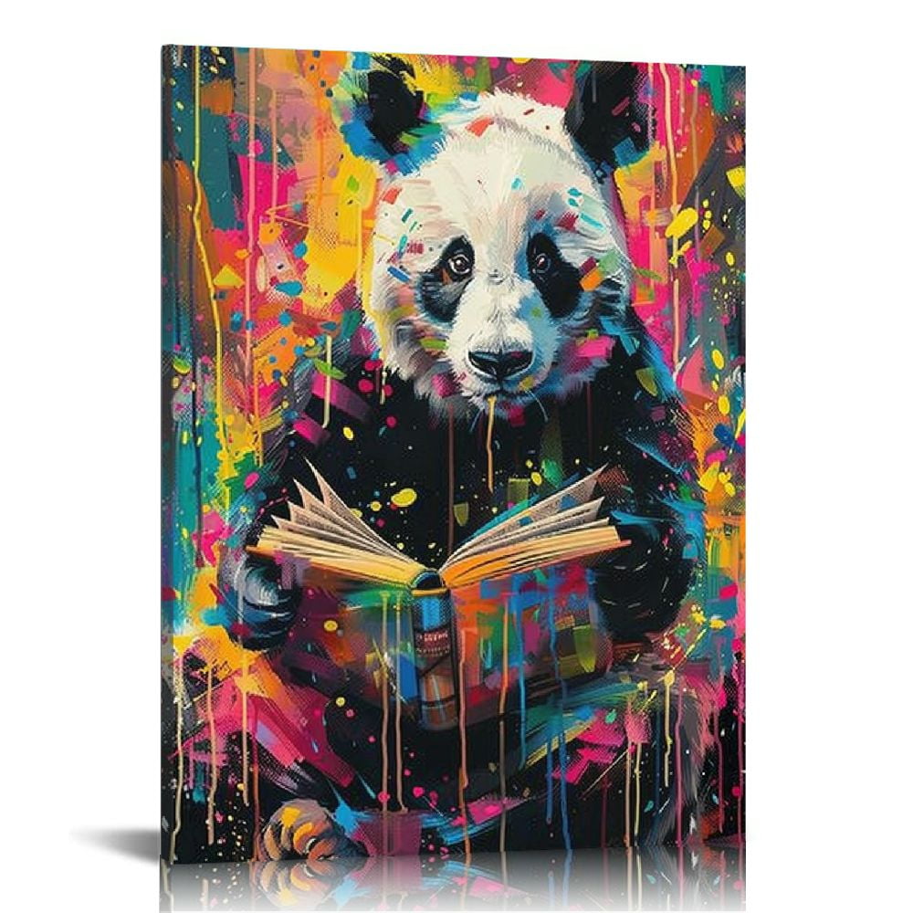 Nawypu Panda Reading Book, Kids Decor, Modern Decor, Animal Decor ...