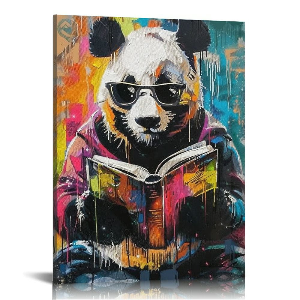 Nawypu Panda Reading Book, Kids Decor, Modern Decor, Animal Decor ...
