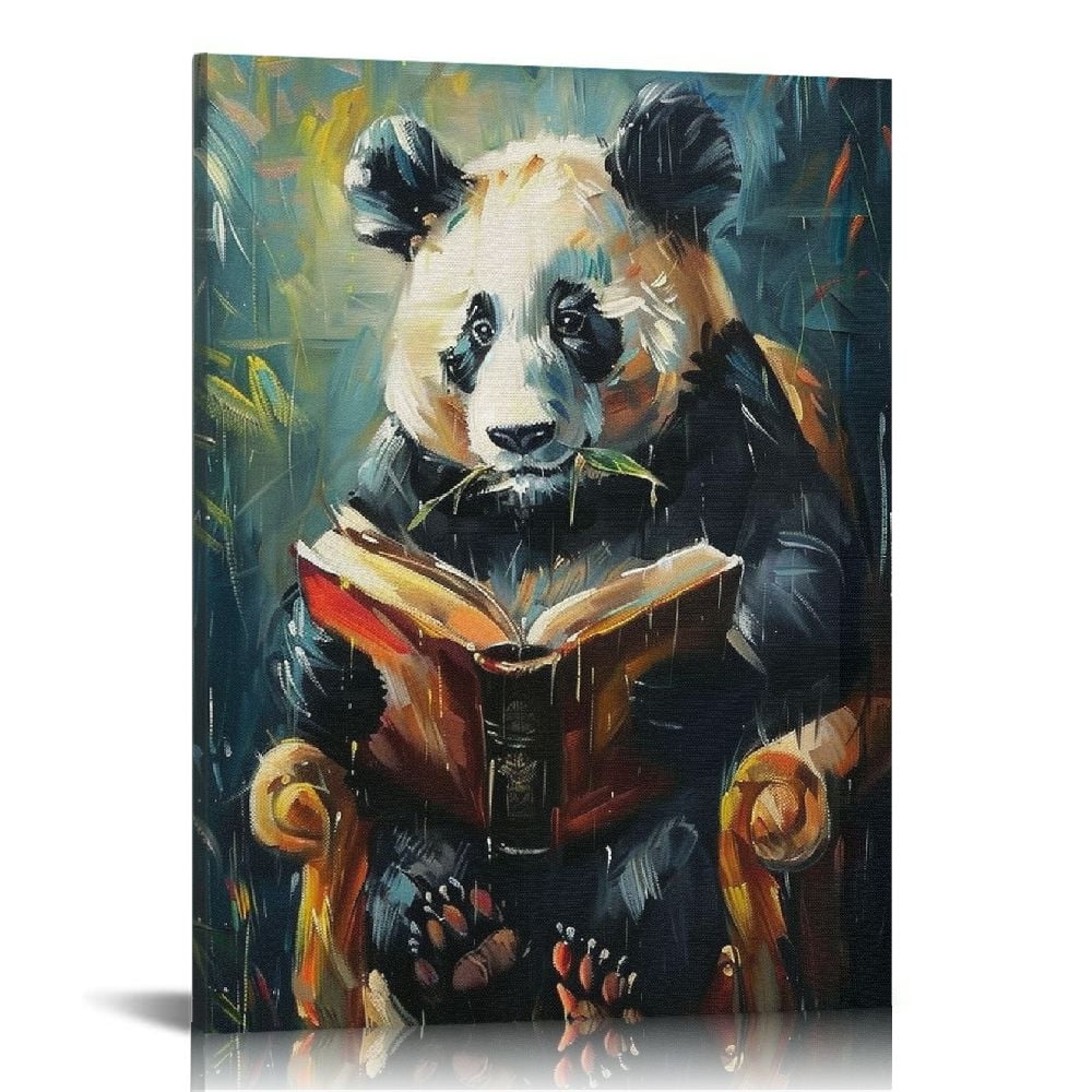 Nawypu Panda Reading Book, Kids Decor, Modern Decor, Animal Decor ...