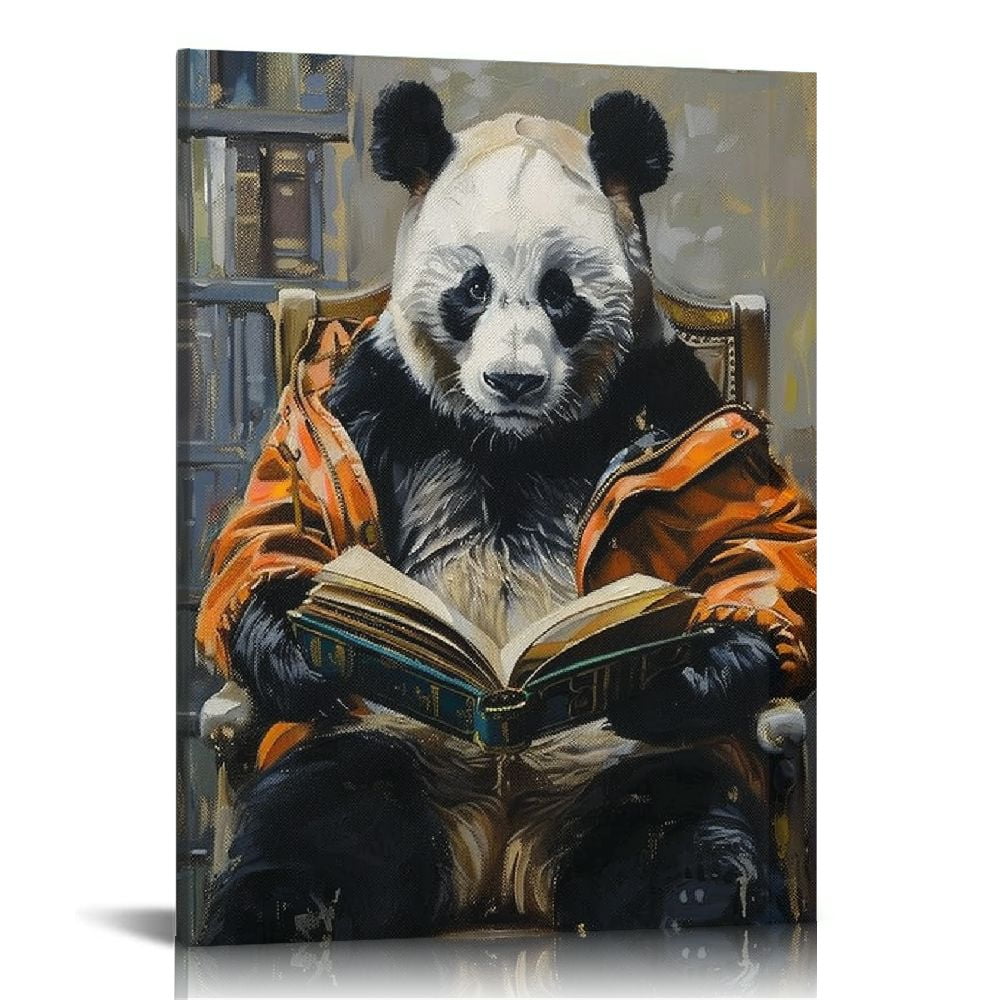 Nawypu Panda Reading Book, Kids Decor, Modern Decor, Animal Decor ...
