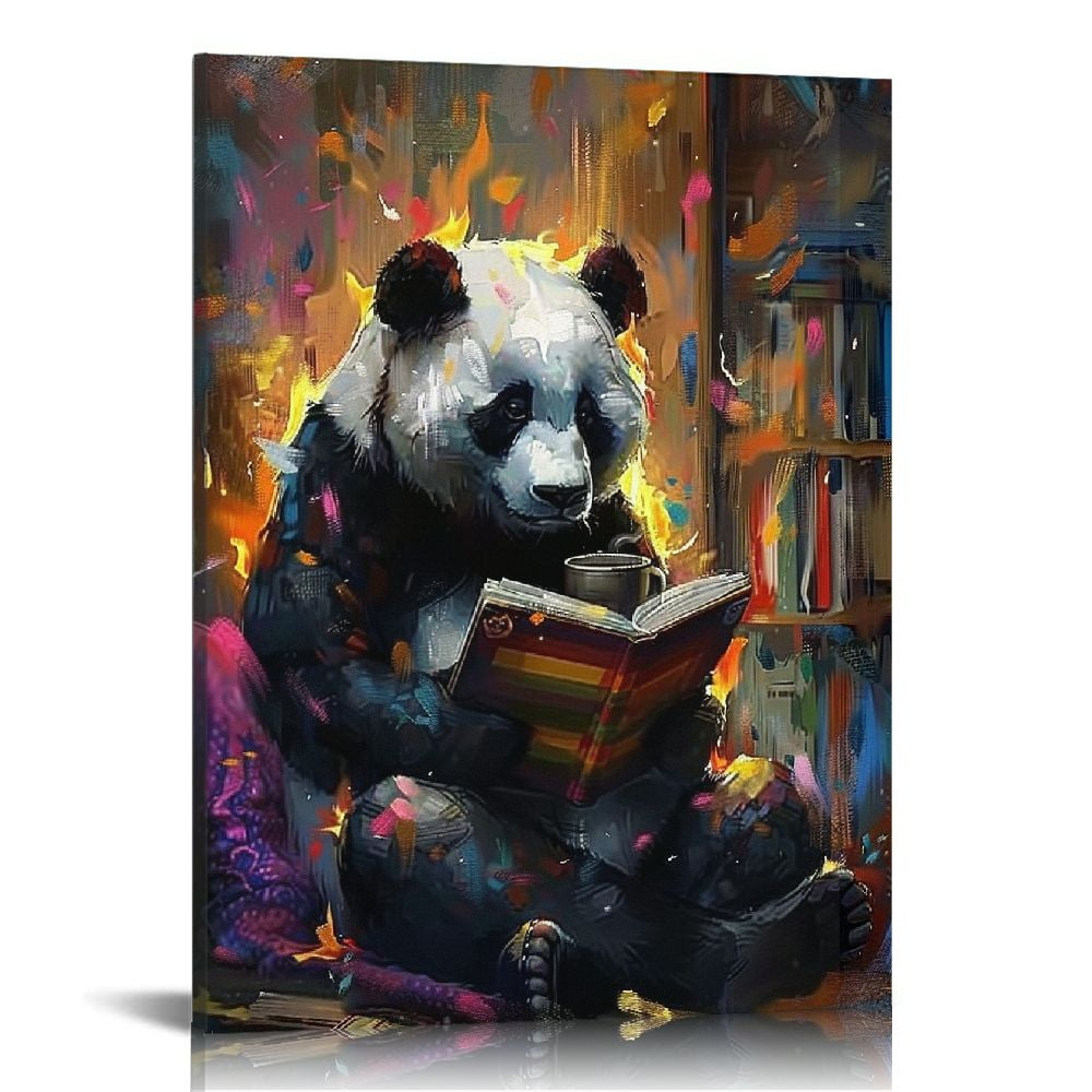 Nawypu Panda Reading Book, Kids Decor, Modern Decor, Animal Decor ...