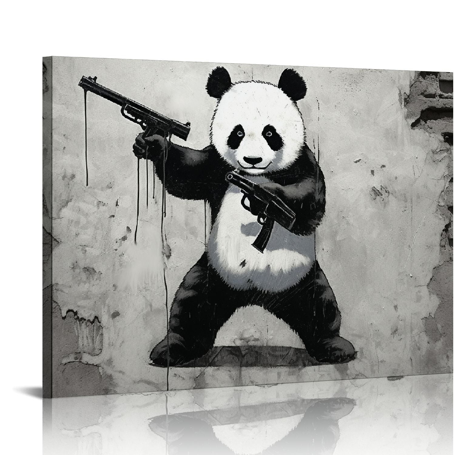 Nawypu Panda with Guns Canvas Art Print Stretched Painting Picture ...