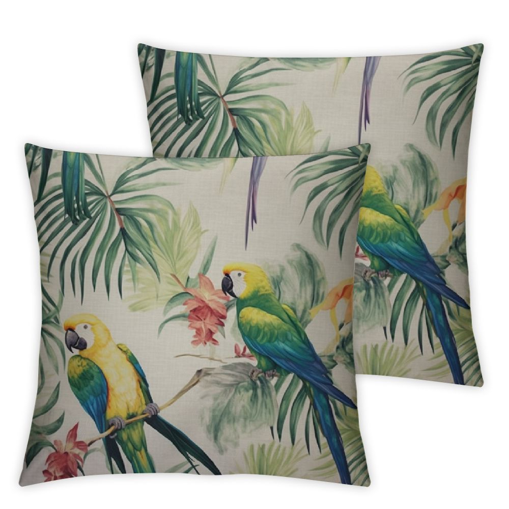 Nawypu Parrots Pillows Covers Tropical Palm Trees Bird Parrots On ...