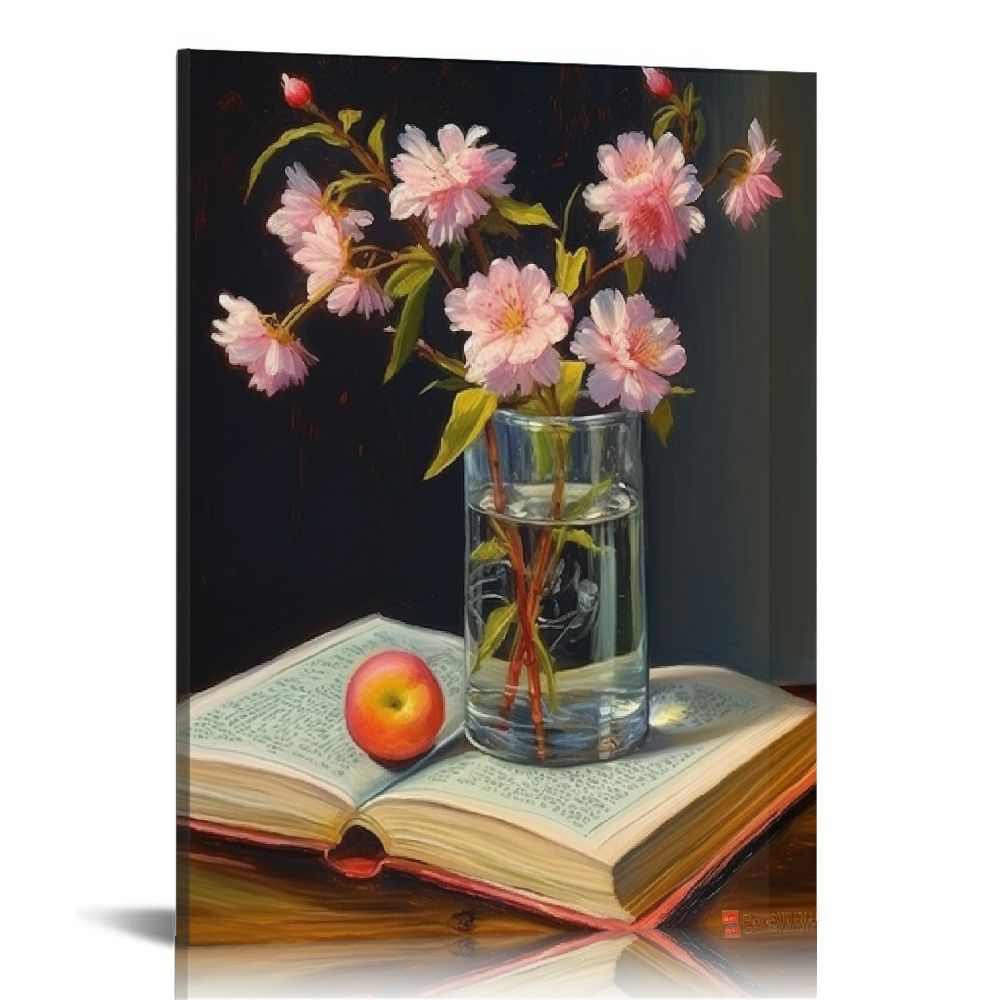 Nawypu Peach Blossom Branch Canvas Painting Pink Peach Wall Art Poster ...